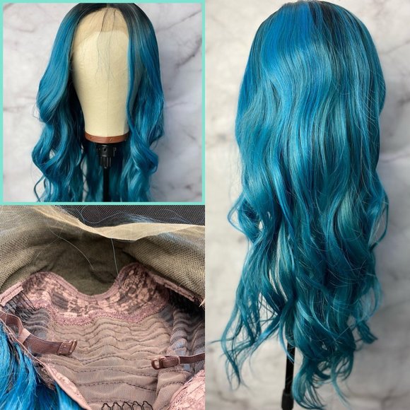 Hair | Blue Wig Black Root Lace Front Wig | Poshmark